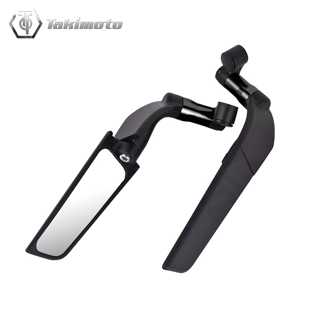 Takimoto Motorcycle Universal Rearview Mirrors Wind Wing Rotating Side ...