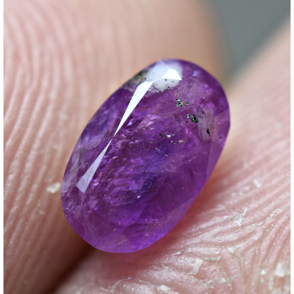 1.10 Carat NATURAL Red RUBY with SAPPHIRE & PYRITE Inclusion 7.0x4x4 ...