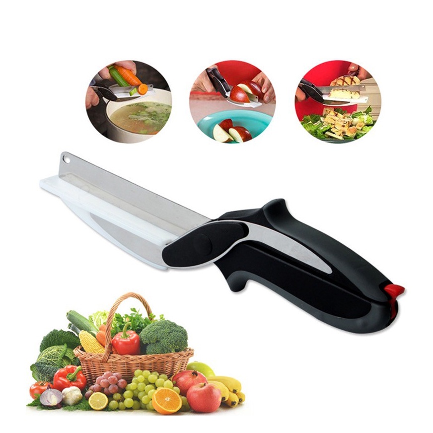 2 in 1 clever cutter knife with cutting board Slicers Scissors knife ...
