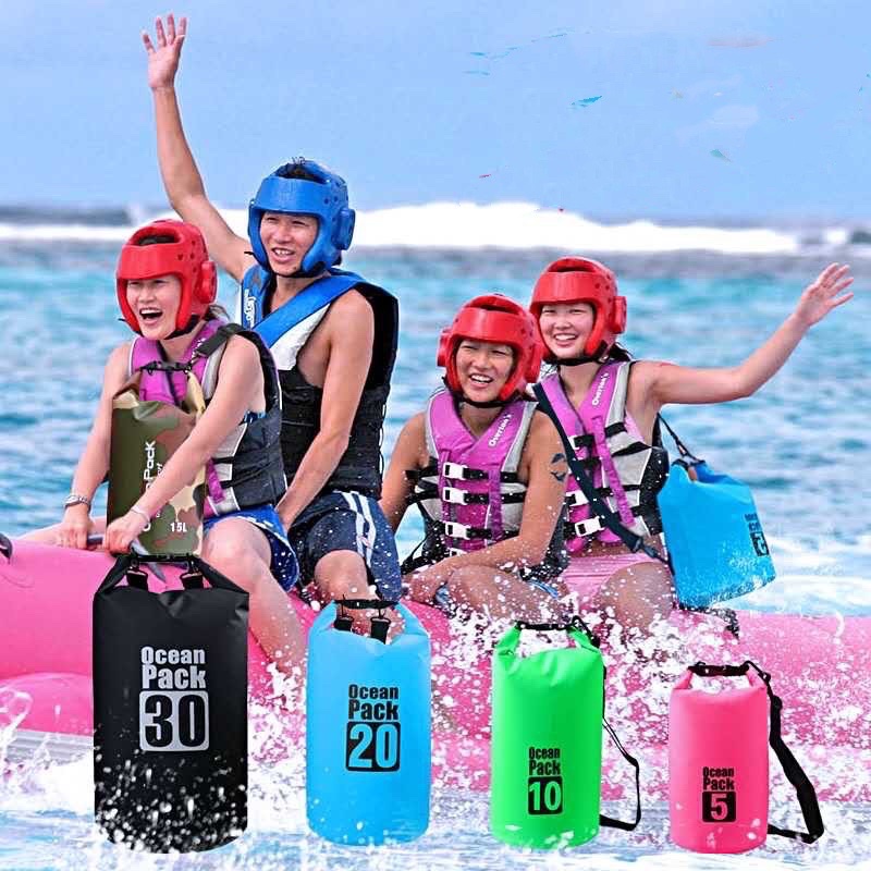 Ocean Pack 20L Dry Bag Waterproof bucket Bag double Shoulder Backpack ...