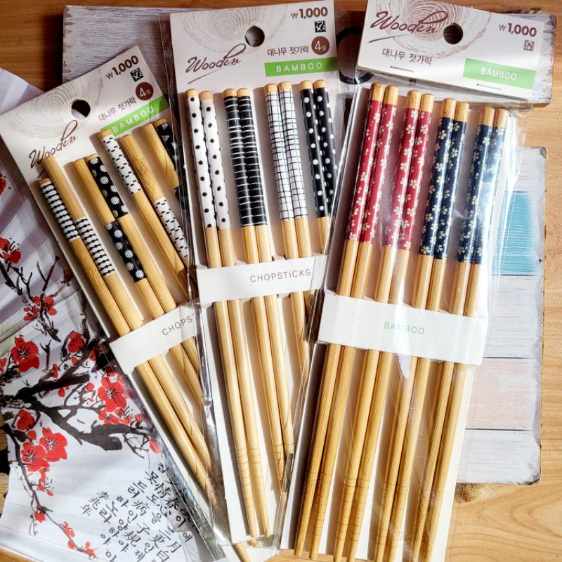 [ONHAND] 4 pairs wooden long and big chopstick - reuseable | Shopee ...