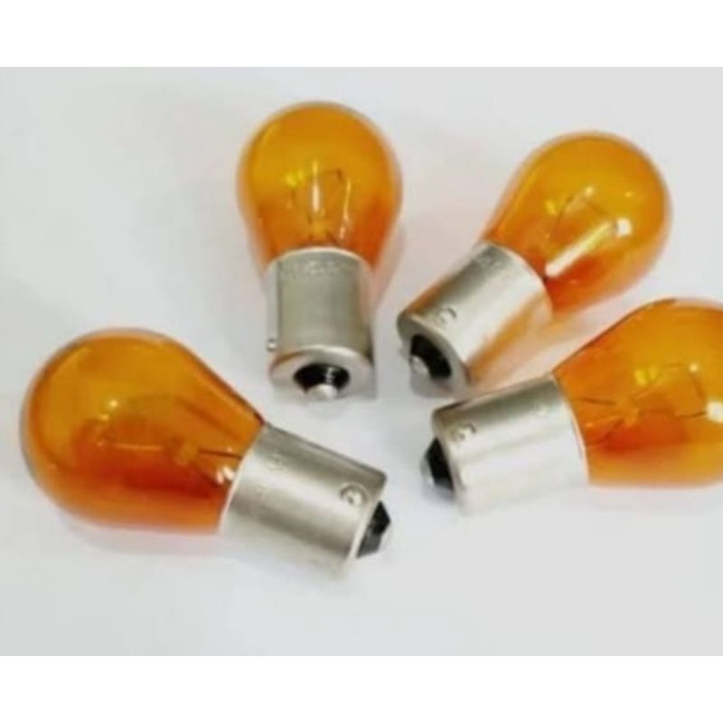 Orange turn signal bulb with 1 leg, 12V / 21W swivel model | Shopee ...