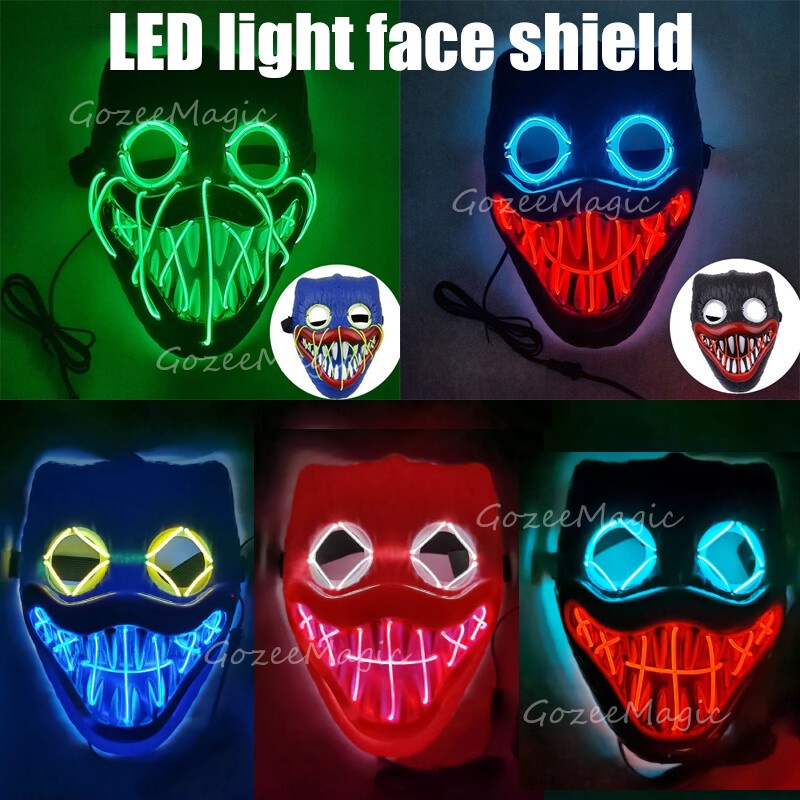 LED Light Poppy Playtime Mask Huggy Wuggy Halloween Easter Horror Glow ...