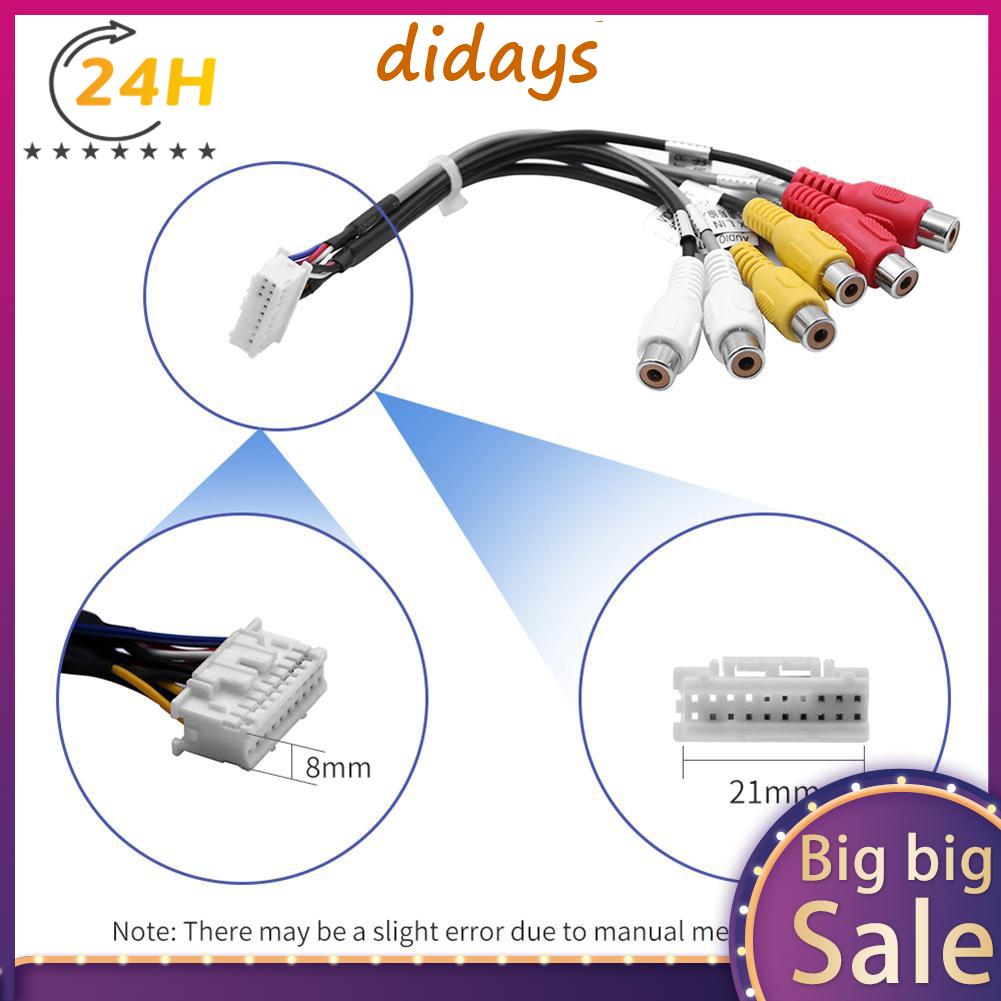 20Pin Plug to 6x3.5mm RCA Female Car Radio Adapter Cable Harness ...