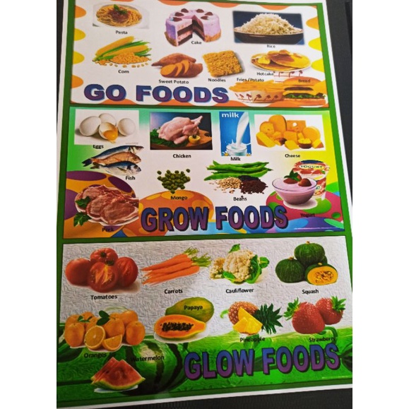 Laminated Go ,Grow, Glow Charts A4 size | Shopee Philippines