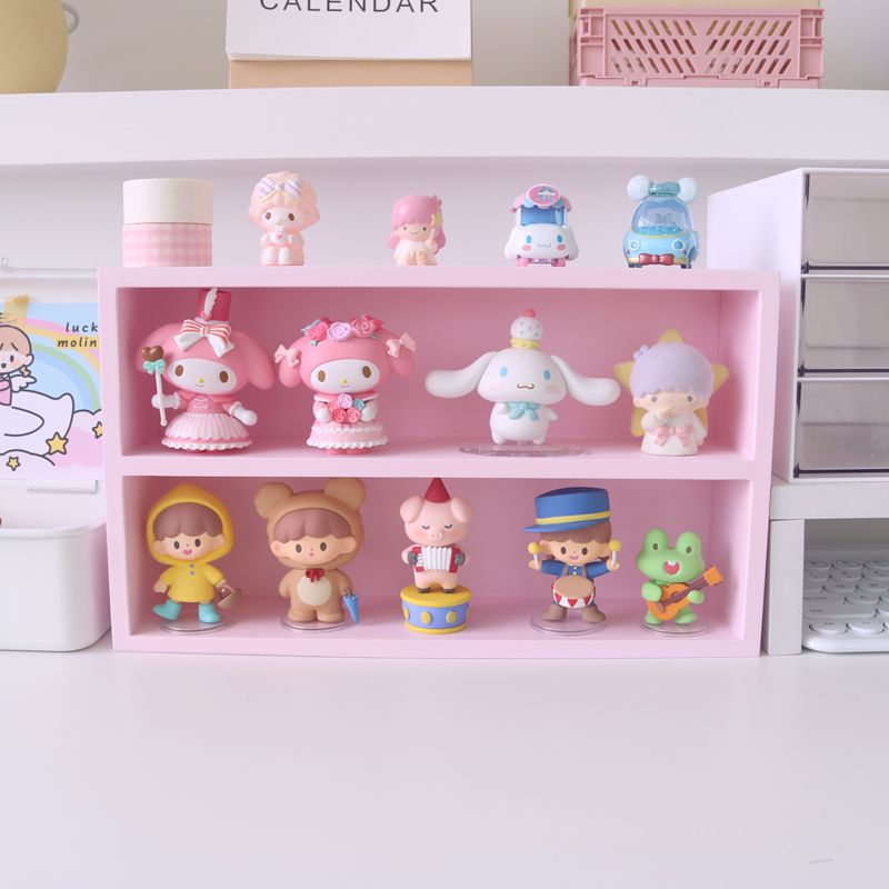 Girl Heart Cartoon Blind Box Desktop Storage Display Rack Wooden Two ...