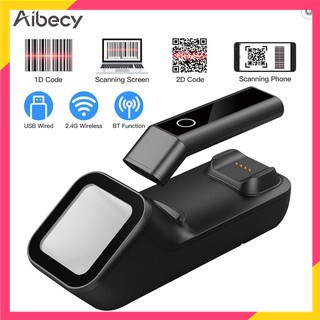 3-in-1 Barcode Scanner Handheld 1D/2D/QR Bar Code Reader Support BT & 2 ...