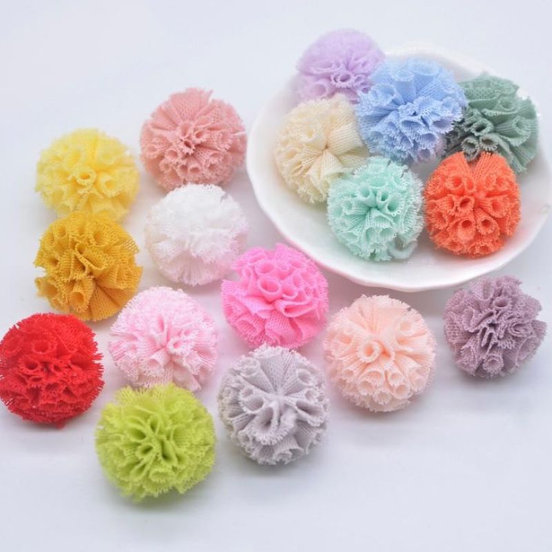 Fluffy mesh pompom balls 25mm by 10s | Shopee Philippines