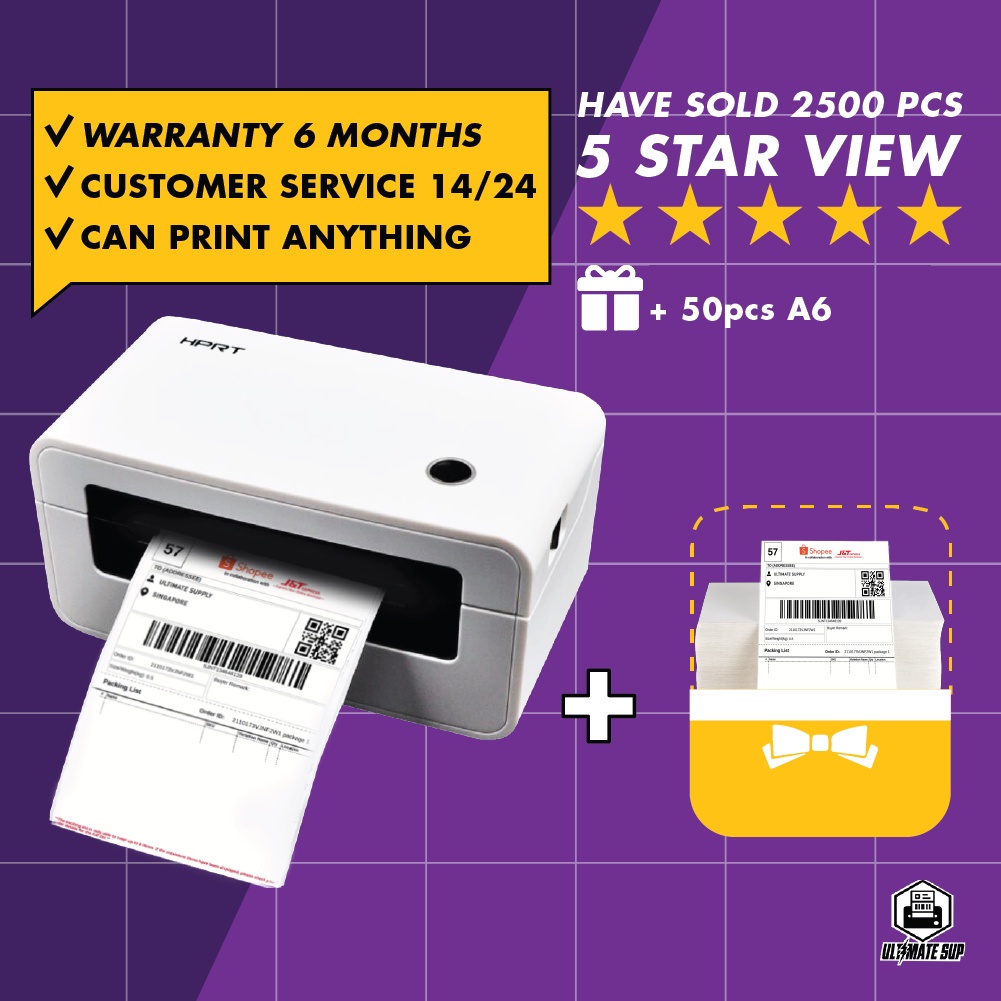 Thermal Printer HPRT N41 Label | Barcode Printer with Bluetooth & USB ...