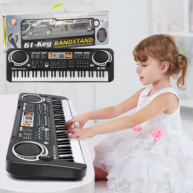 61 Keys Electronic Piano Keyboard Toy Vocoal Electric Organ Music With ...