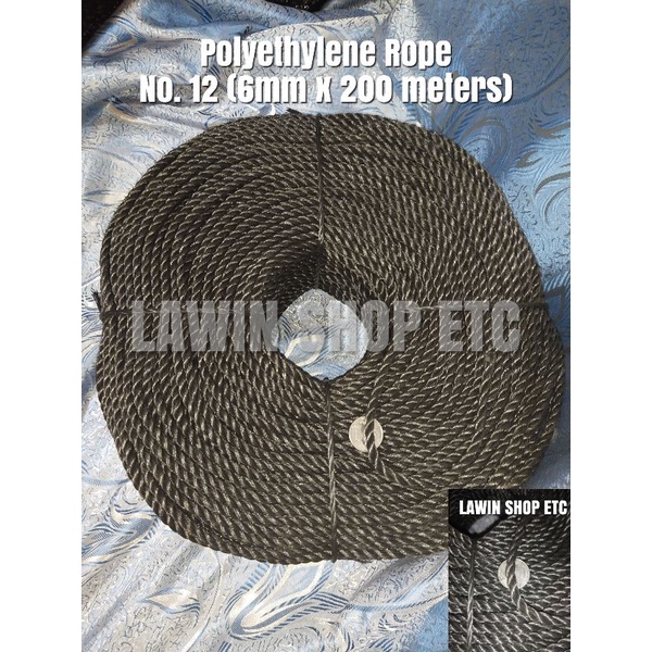 PE NYLON ROPE NO. 12 ( 6mm x 200 meters ) Black/Orange/Green ...