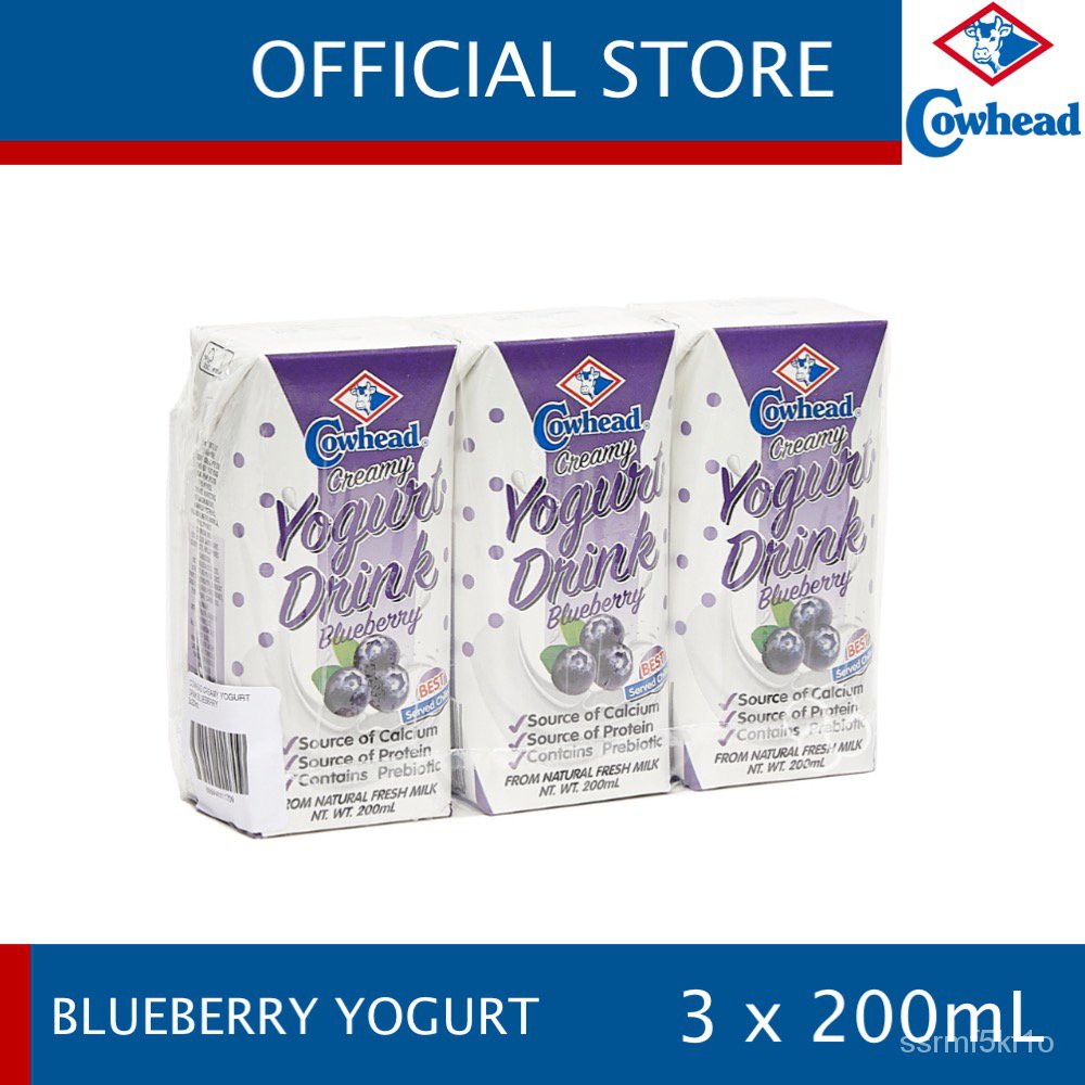 Cowhead Blueberry Yogurt 200mL x 3 [Flavored Yogurt Drink - UHT Milk] | Shopee Philippines