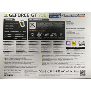 MSI GeForce GT 730 2GB Graphics Card N730K-2GD3H/LPV1 Graphics Card Video Card GPU VGA | Shopee ...