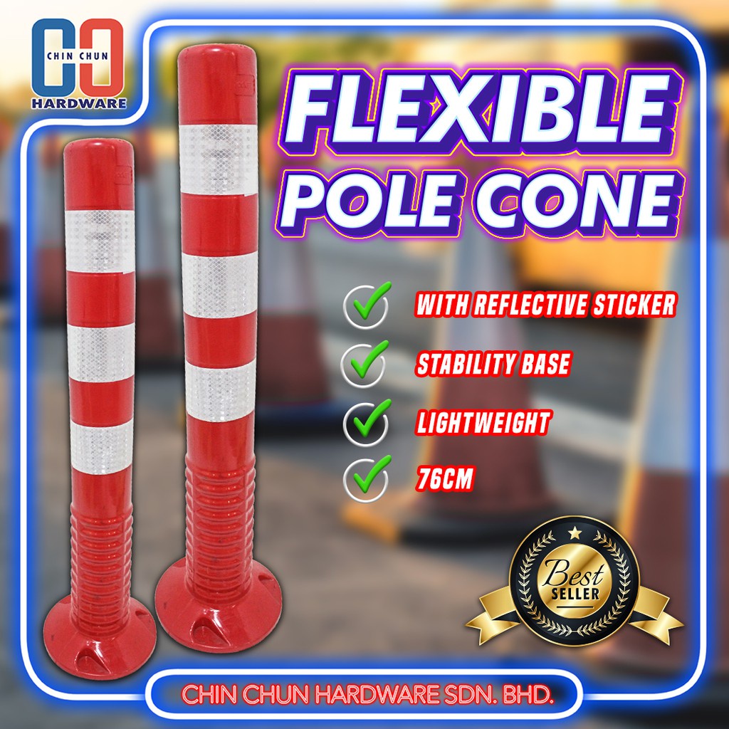 TRAFFIC CONE SAFETY CONE FLEXIBLE BAR DELINEATOR POST QUALITY / ELASTIC ...