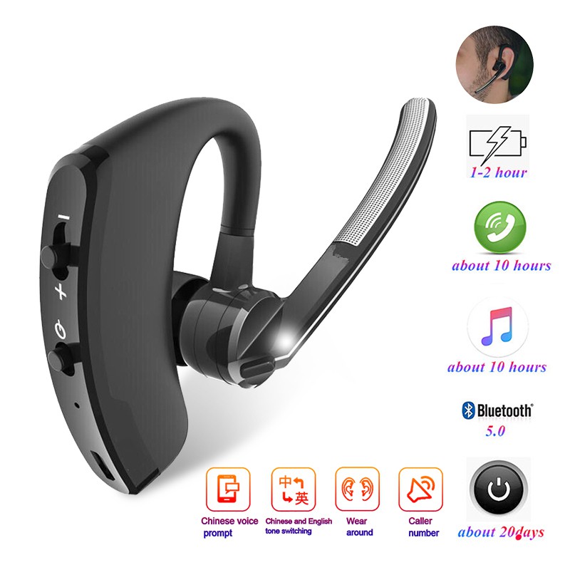 (Local Stock) V8 Bluetooth Earphone Wireless Stereo HD Mic Headset ...