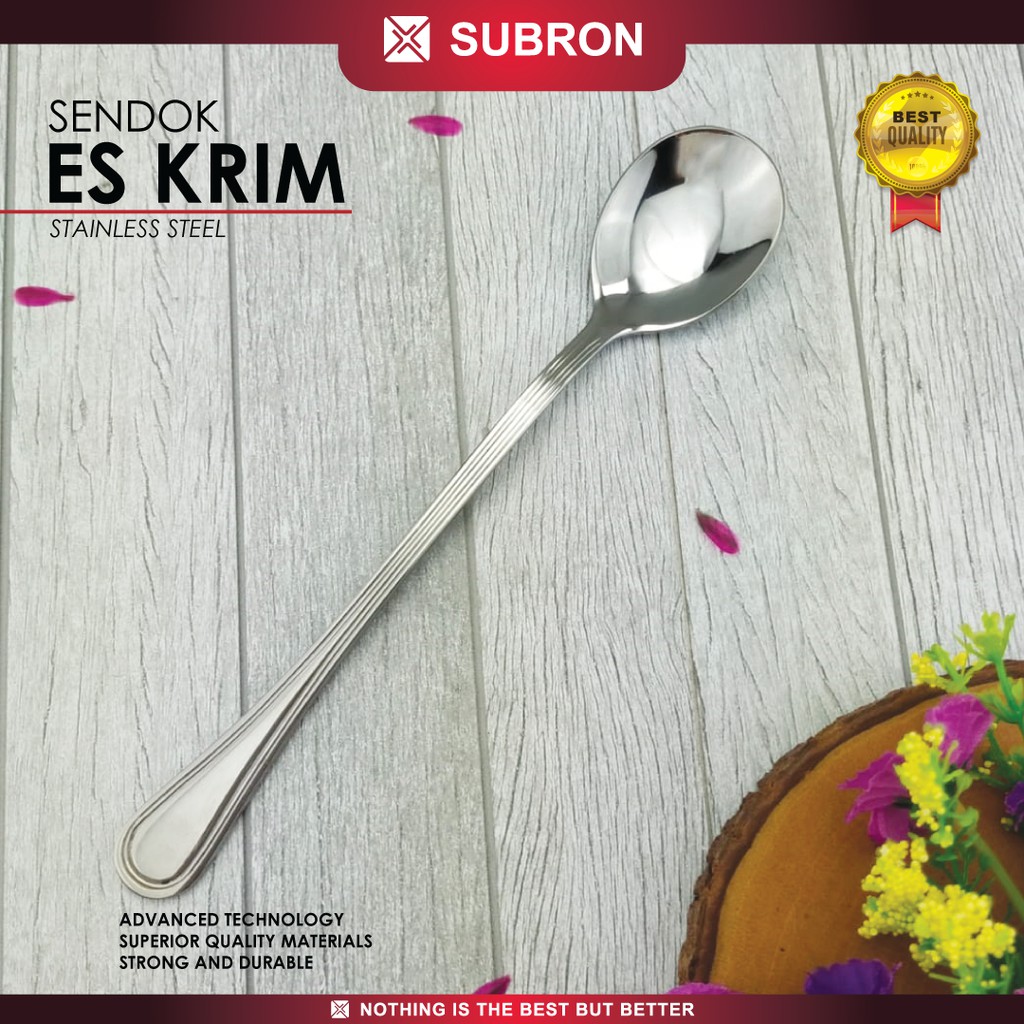 Subron Stainless Steel Ice Cream Spoon Hotel Thick Ice Cream Spoon ...
