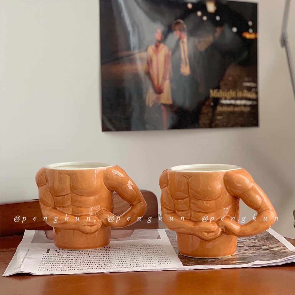 Creative cute macho cup muscle cup ceramic mug student personality ...