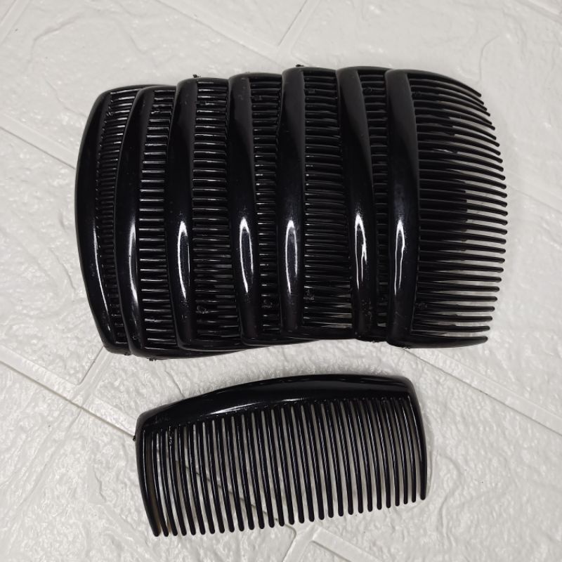 (Payneta)Plain Black Side Comb 29 teeth Plastic Hair Side Comb One ...