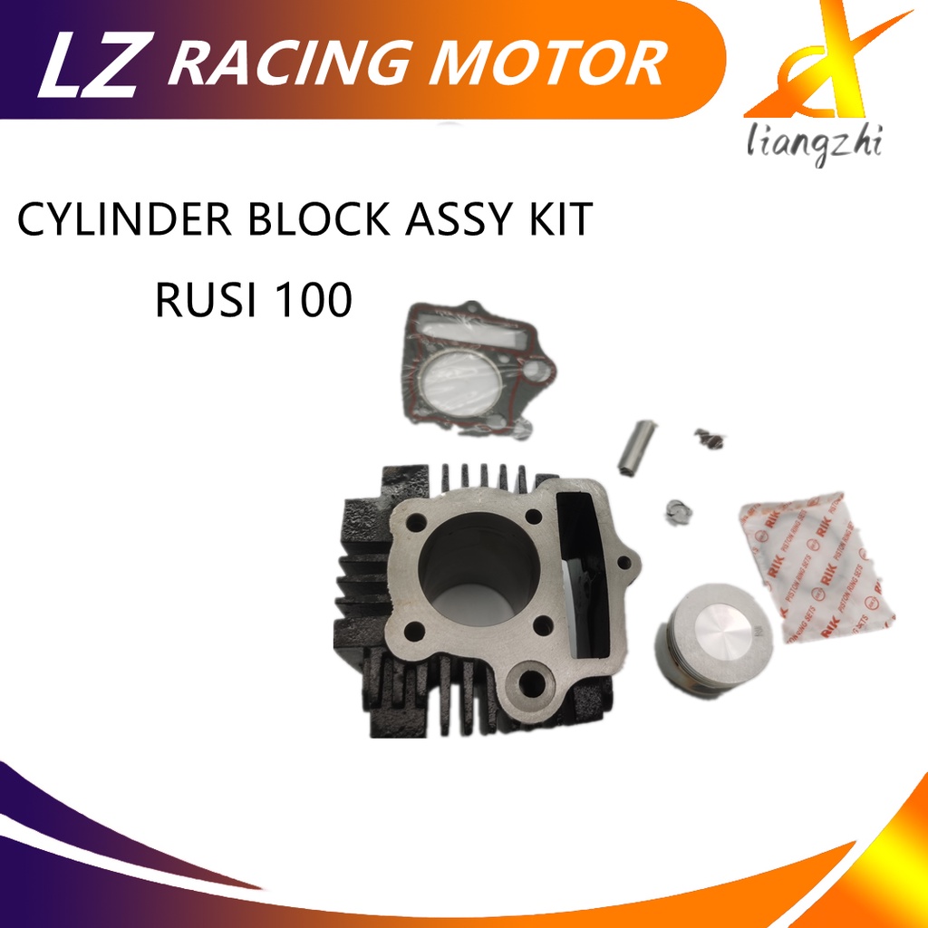 MOTORCYCLE PARTS CYLINDER BLOCK ASSY KIT OEM QUALITY FOR RUSI-100 ...
