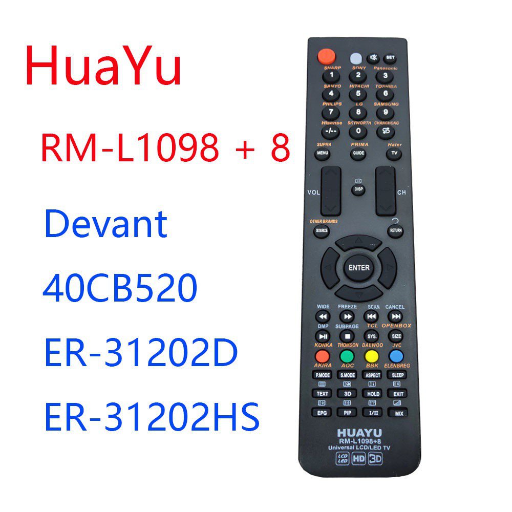 UNIVERSAL RM-L1098 + 8 Remote Control LED LCD TV for Devant ER-31202D ...
