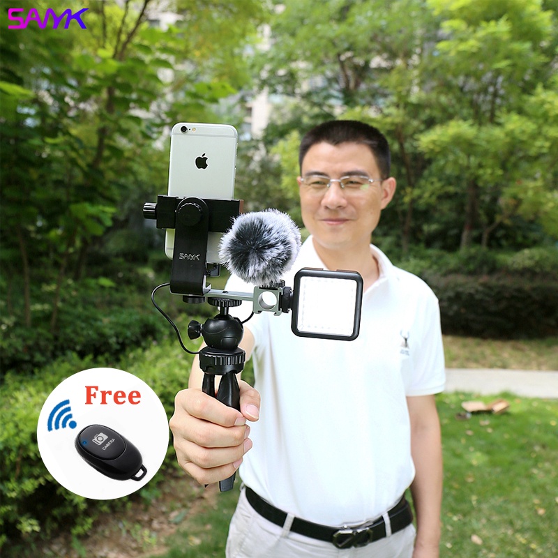 SANYK Mobile Phone Stabilizer Anti-Shake Vlog Kit Phone Holder Camera ...