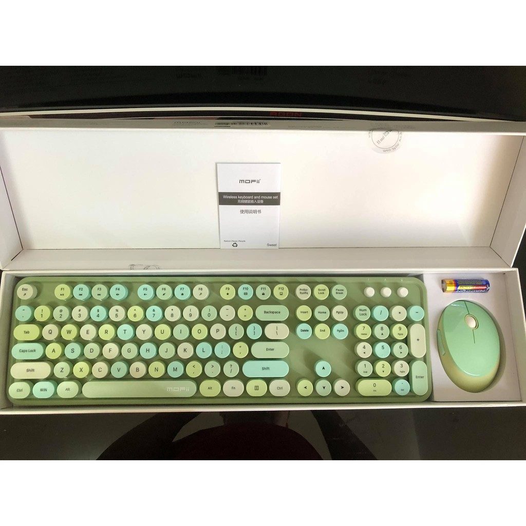 Mofii Sweet Mixed Color 2.4G Wireless Keyboard and Mouse Combo Cute ...