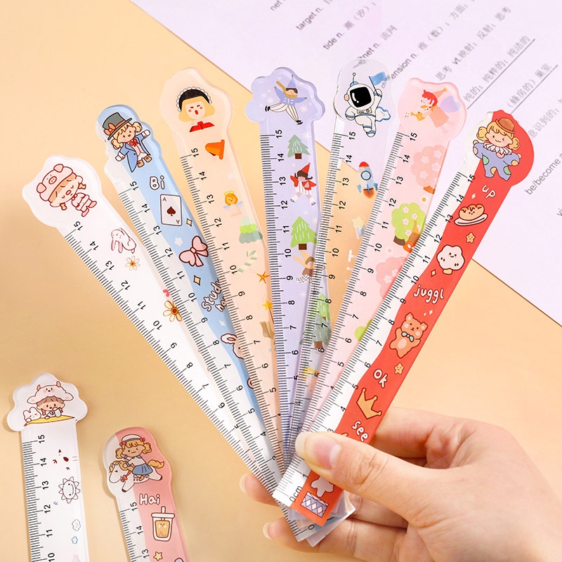 15cm Cartoon Ruler Cute Student Measuring Ruler Cartoon Animal Drawing ...