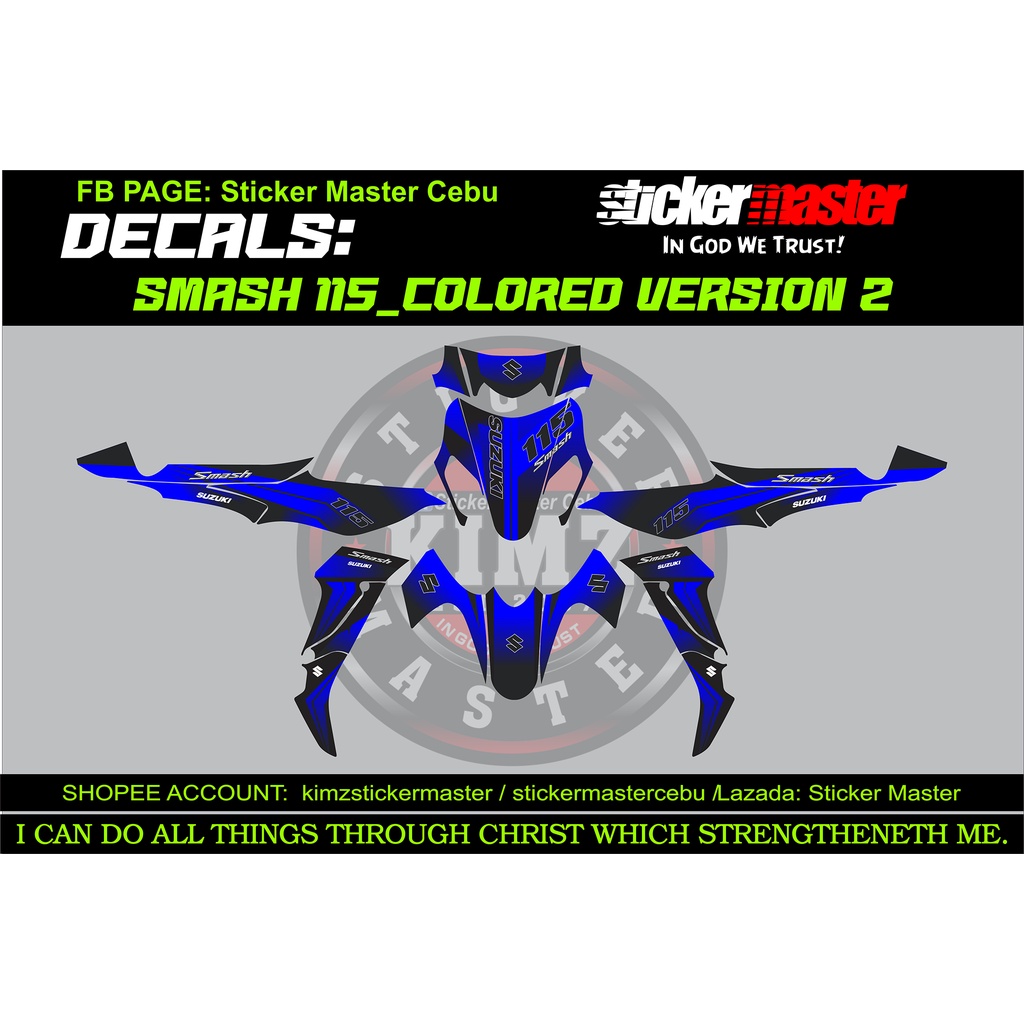 SMASH FULL DECALS COLORED V2 CONCEPT DARK BLUE | Shopee Philippines