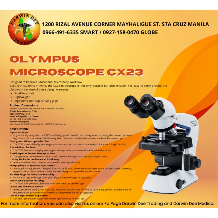 OLYMPUS BINOCULAR MICROSCOPE CX-23 | Shopee Philippines