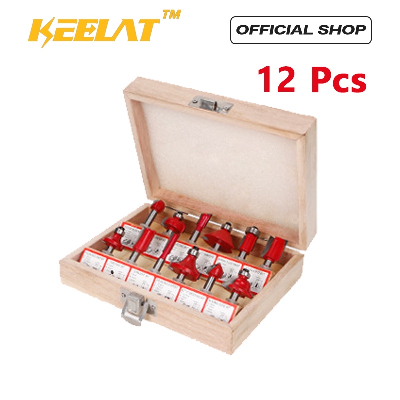 KEELAT 1200W Power Tools Handheld Palm Wood Router With 15pcs Bits ...