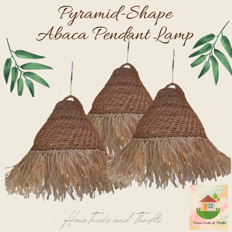 Pyramid-Shape Abaca Boho Pendant Lamp / Scandi Minimalist Native Chandelier | Shopee Philippines