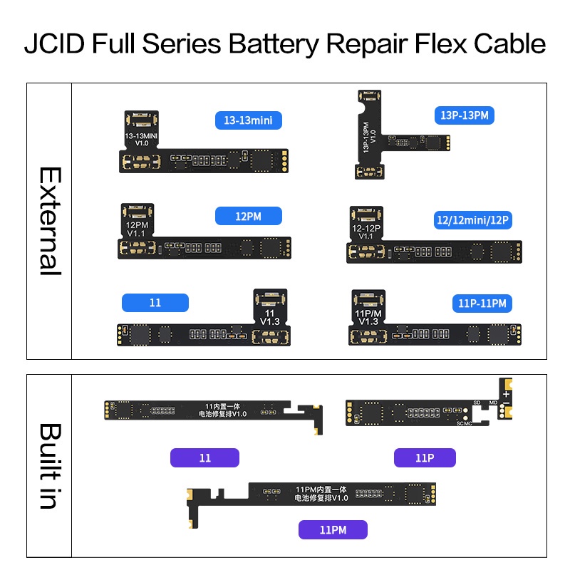 JC V1S Battery Repair Board Flex for Phone 11-13 Promax Battery Pop Ups ...