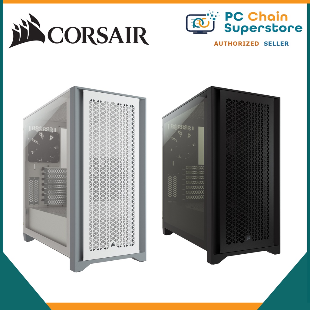 Corsair 4000D AIRFLOW Tempered Glass Mid-Tower ATX Gaming PC Case ...