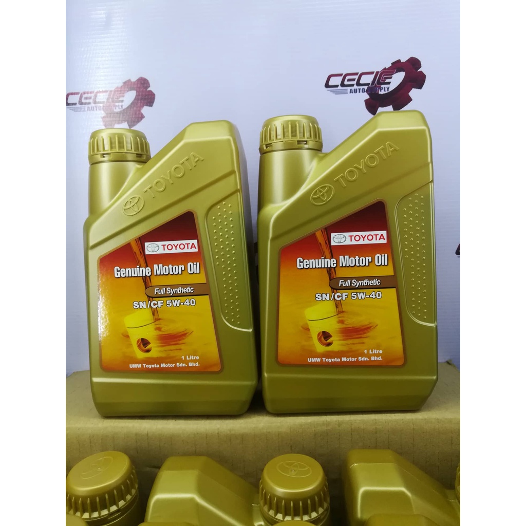 Toyota Genuine Motor Oil SN/CF 5W-40 Fully Synthetic 1L 12pcs 1box ...