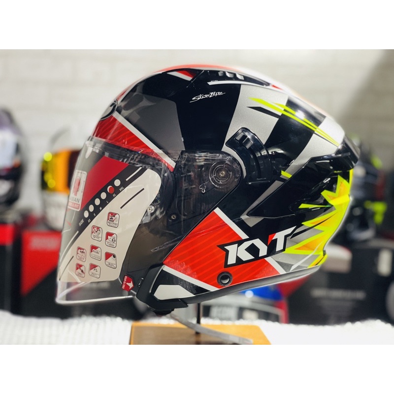 KYT NFJ Half-Face Helmet with Dual Visor (Plain) | Shopee Philippines