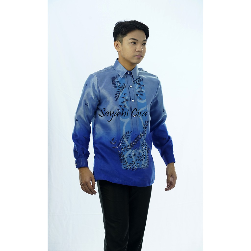 Barong Tagalog Royal Blue | Shopee Philippines