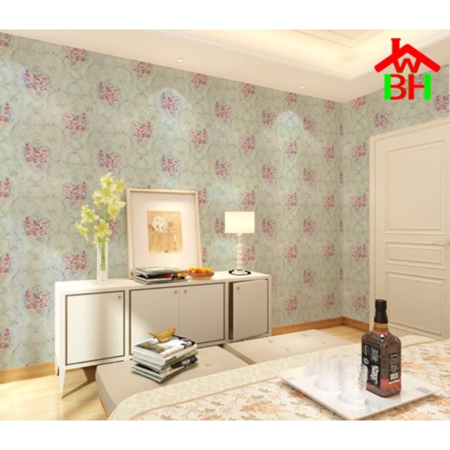 BHW Wallpaper Self Adhesive Floral Design PVC Waterproof Wall Sticker ...