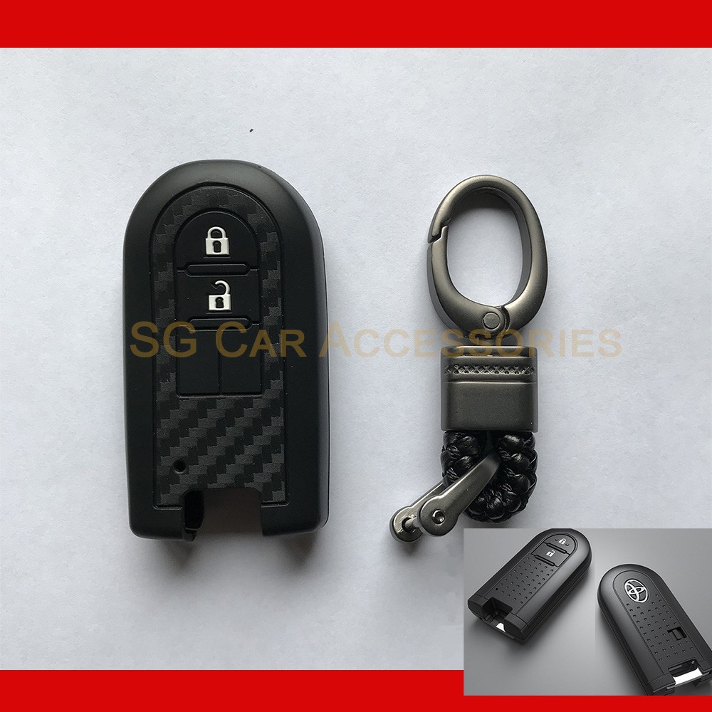 Carbon fiber Silicone Smart Key Keyless Remote Cover for Toyota Rush ...