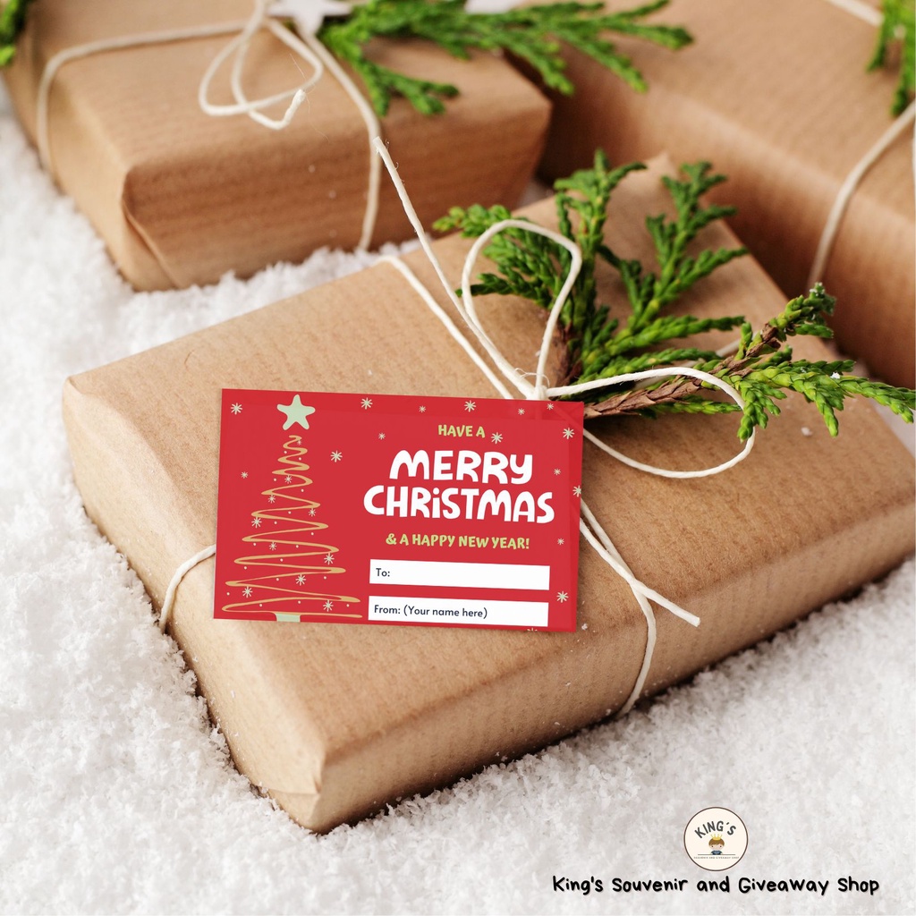 PERSONALIZED CHRISTMAS GIFT TAG | 50PCS | STICKER | CARD | Shopee ...