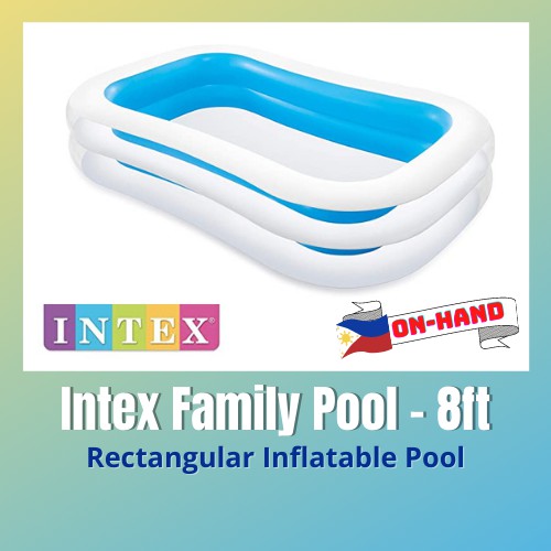 INTEX 8ft Medium Rectangular Inflatable Pool | Shopee Philippines