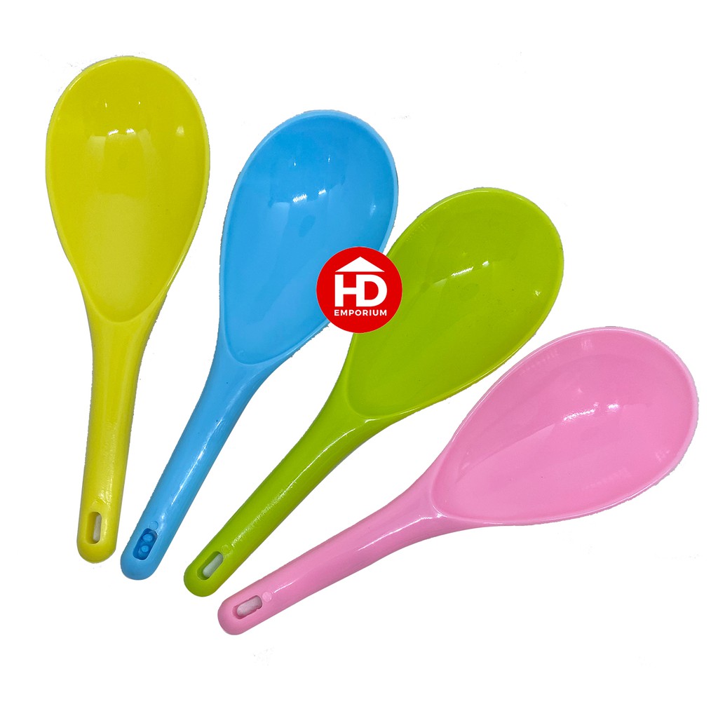Plastic Rice Spoons (12 pcs) Serving Spoons Sandok assorted cute pastel ...