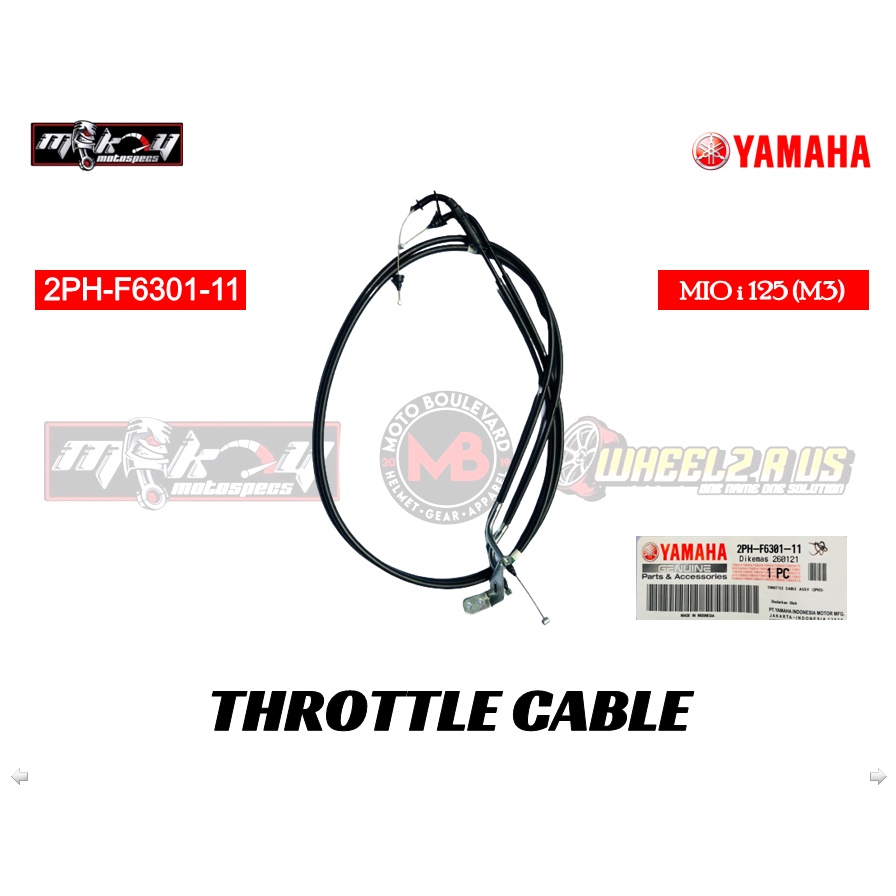 YAMAHA GENUINE THROTTLE CABLE FOR MIO i 125 M3 (2PH-F6301-11) | Shopee ...