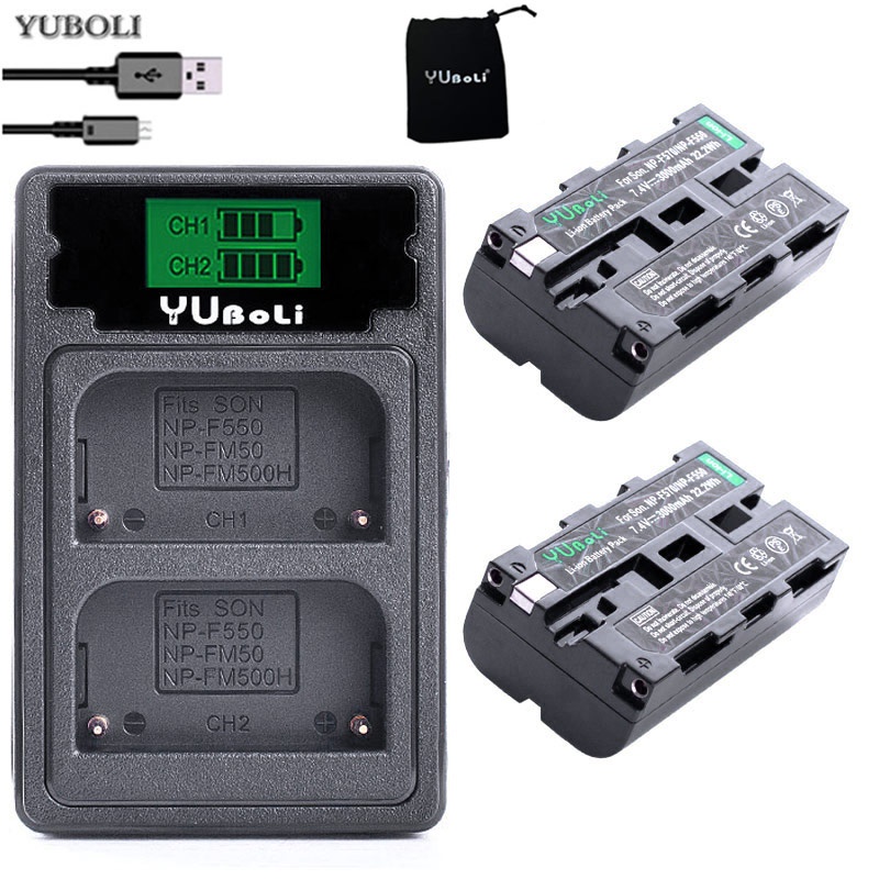 NP-F550 NP-F570 NP F550 F570 NP-F550 /f570 Camera Battery + LCD Dual ...