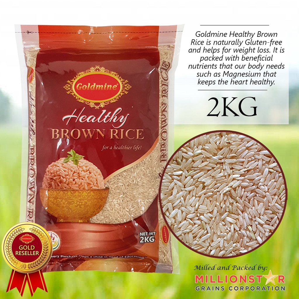 Goldmine Healthy Brown Rice 2KG | Shopee Philippines