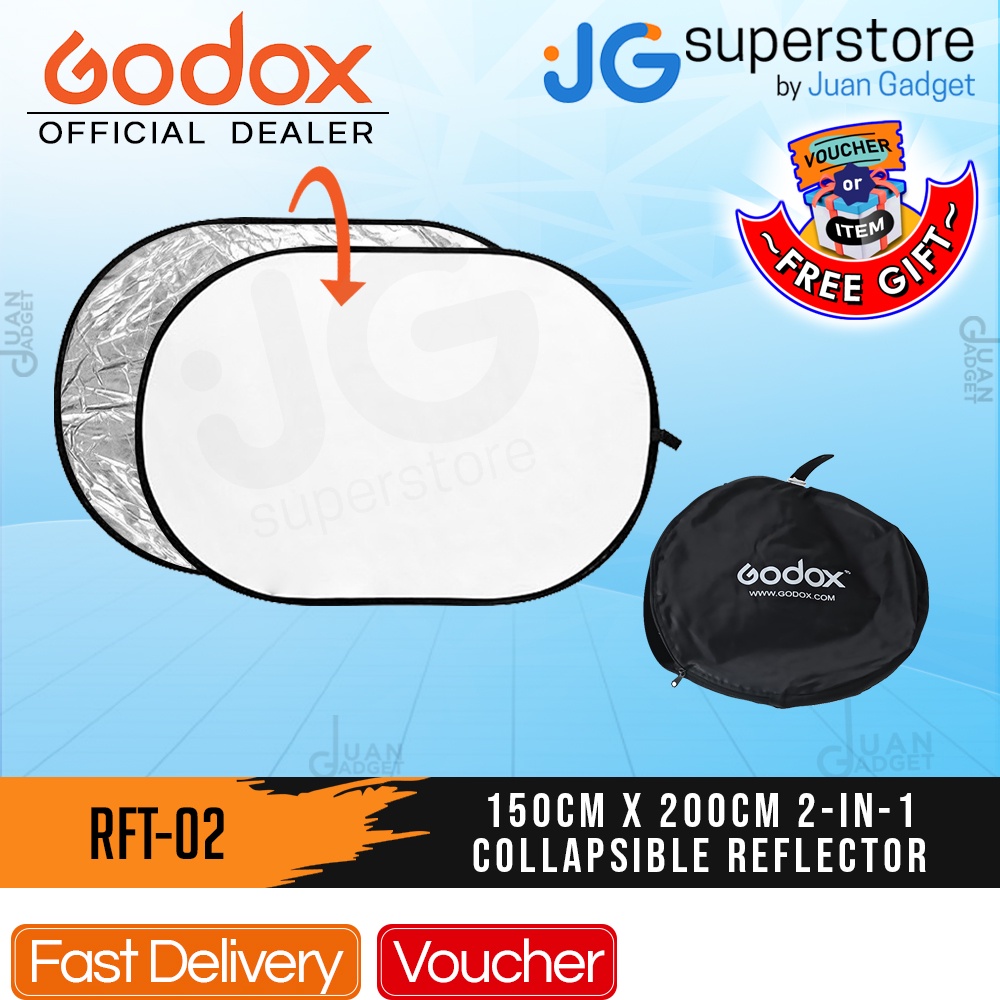 Godox RFT-02 150 X 200 CM 2 In 1 Collapsible Reflector (White & Silver ...