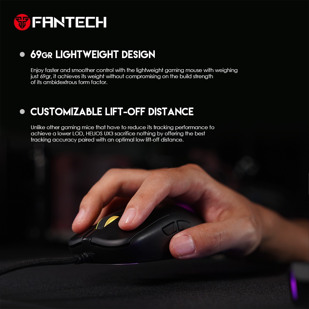 Fantech UX3 Helios Programmable Light Weight & Ultimate RGB Gaming ...