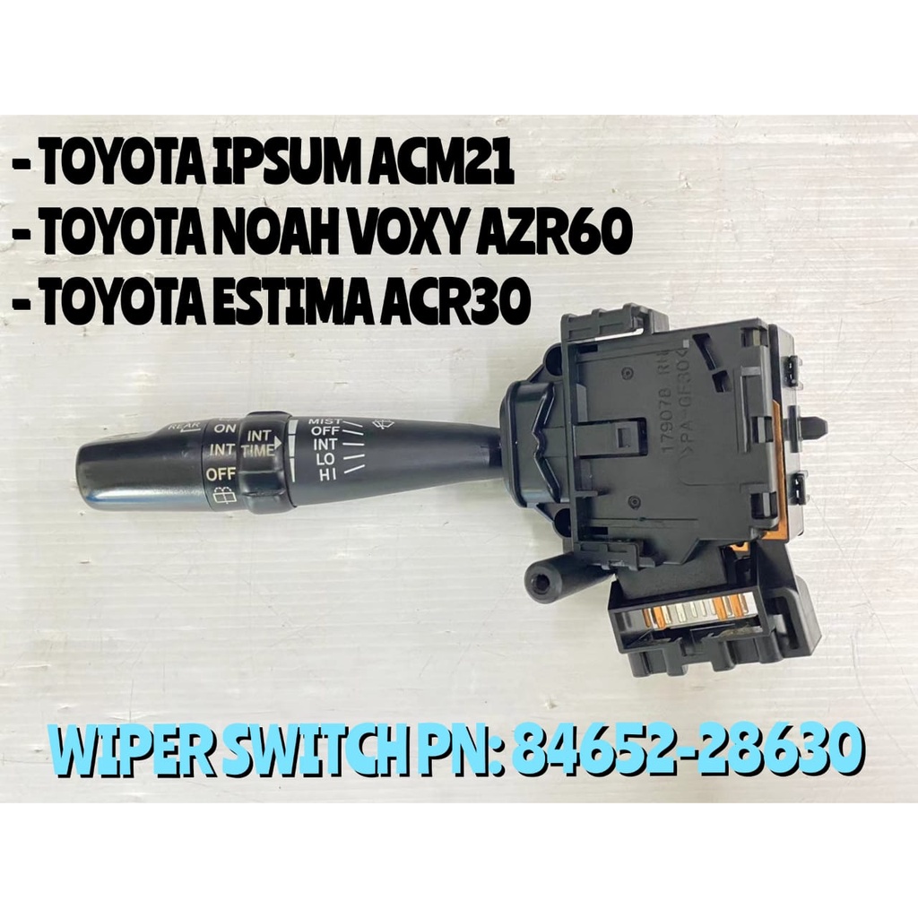 Toyota Ipsum ACM21 Estima ACR30 Noah Voxy AZR60 Wiper Switch / Windshield Combination Stalk PN ...