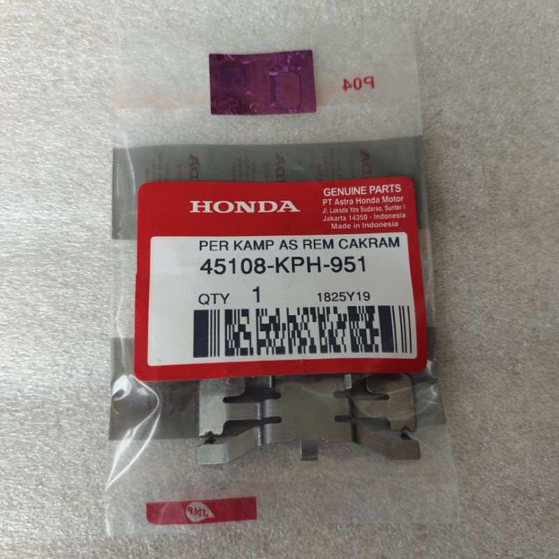 45108-kph-951 SPRING PAD Supra X Karisma front disc brake lining plate ...