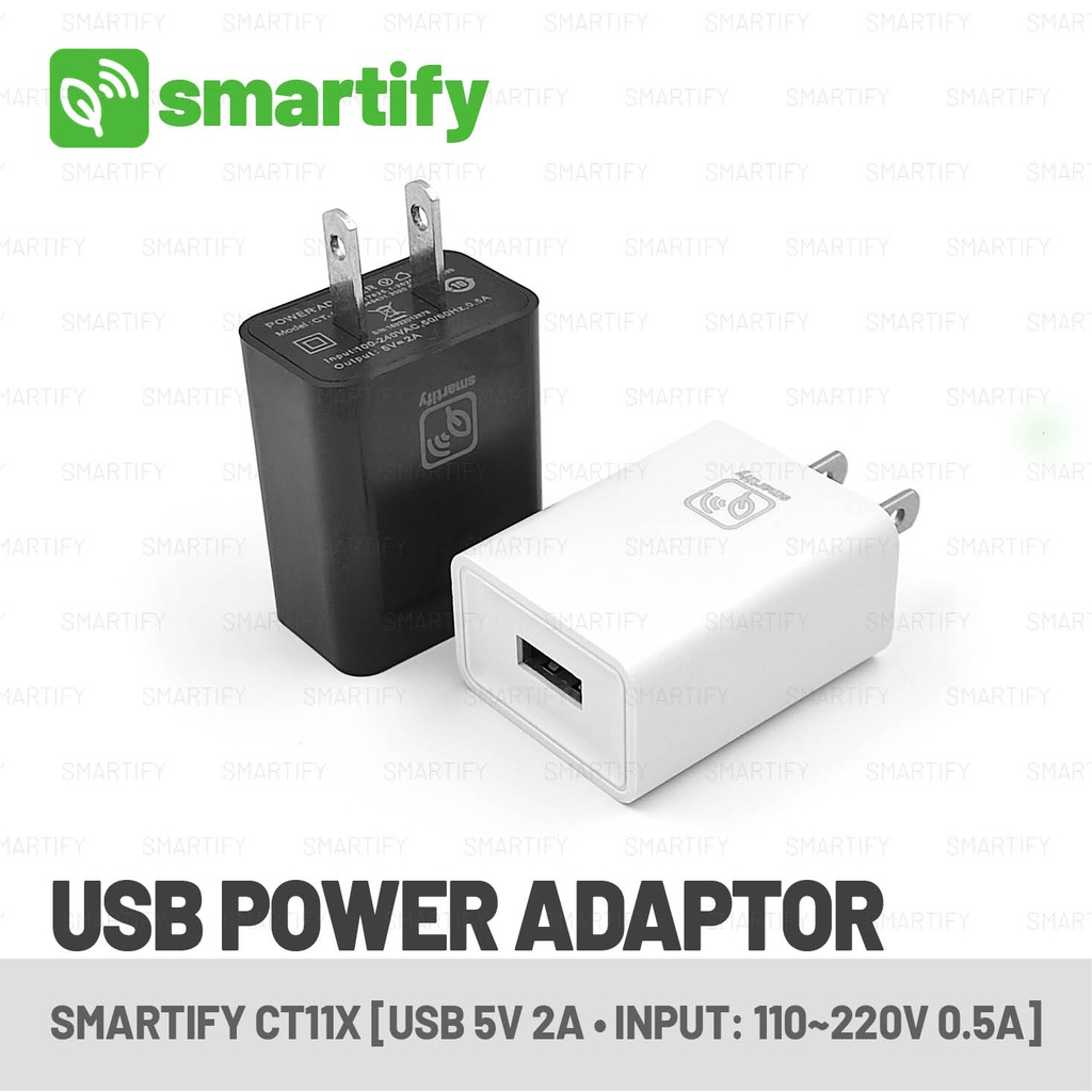 SMARTIFY USB POWER ADAPTOR (5V 2A 110-220V BLACK/WHITE) (MSCX PSO MISC-CT11X) | Shopee Philippines