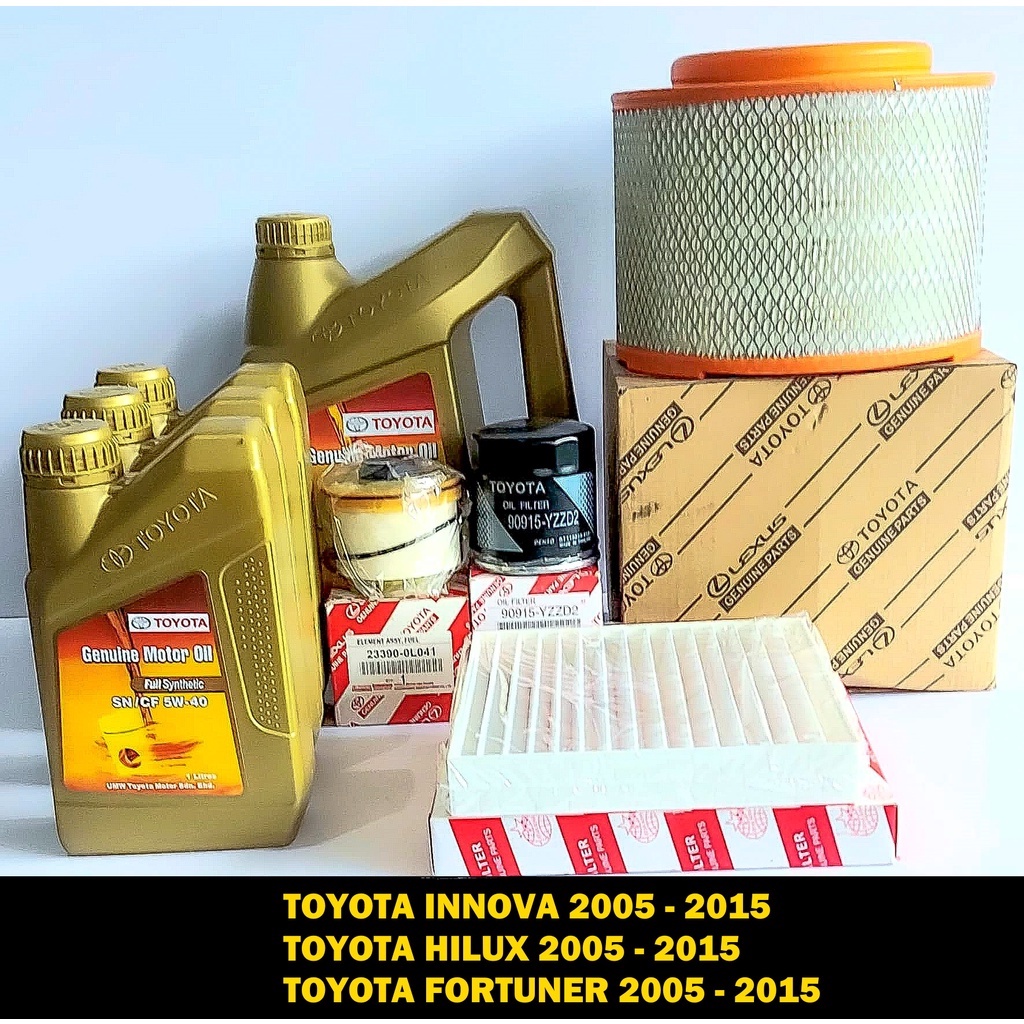 BUNDLE SET OIL AND FILTERS TOYOTA INNOVA | HILUX | FORTUNER (2005 ...